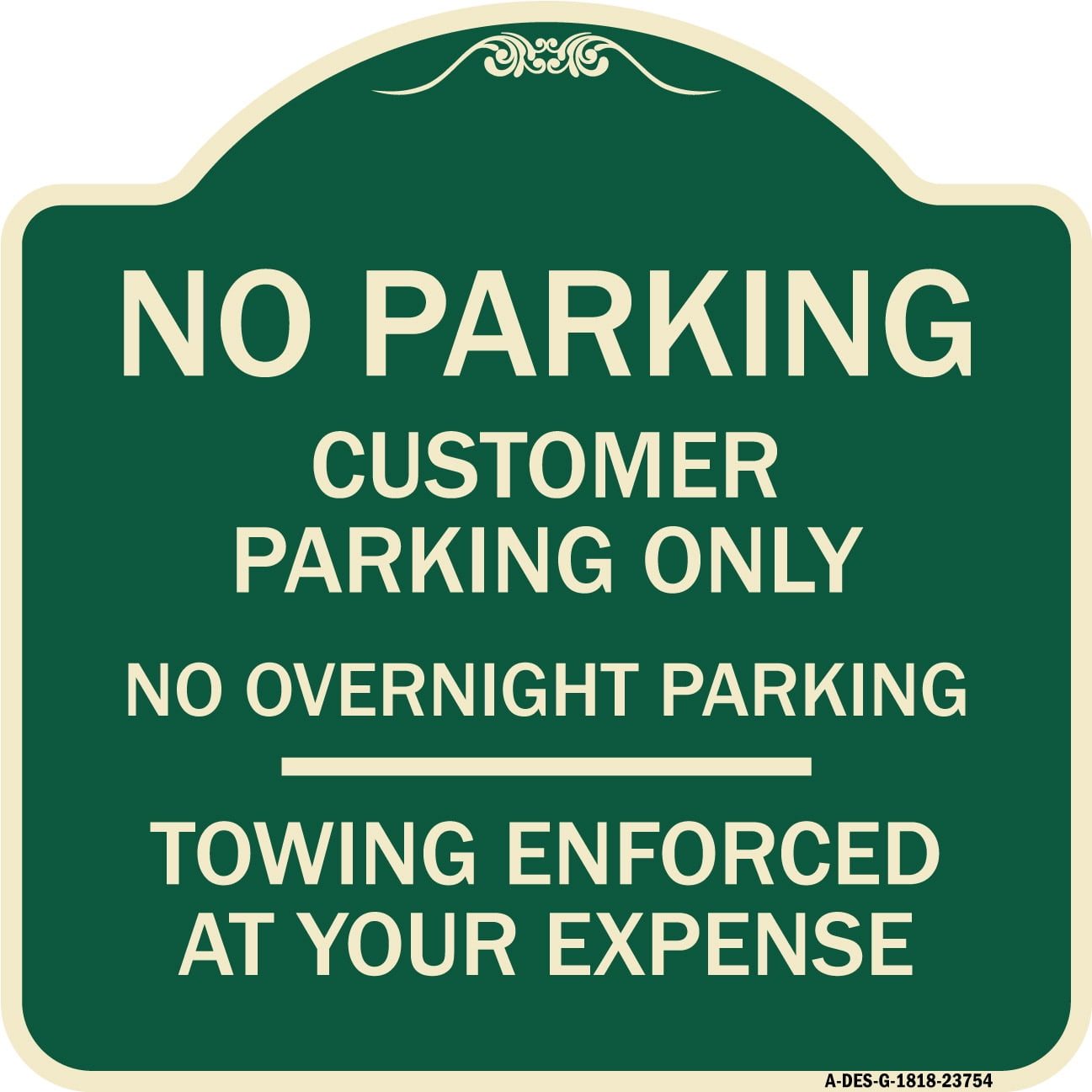 SignMission Designer Series Sign - No Parking Customer Parking Only No ...