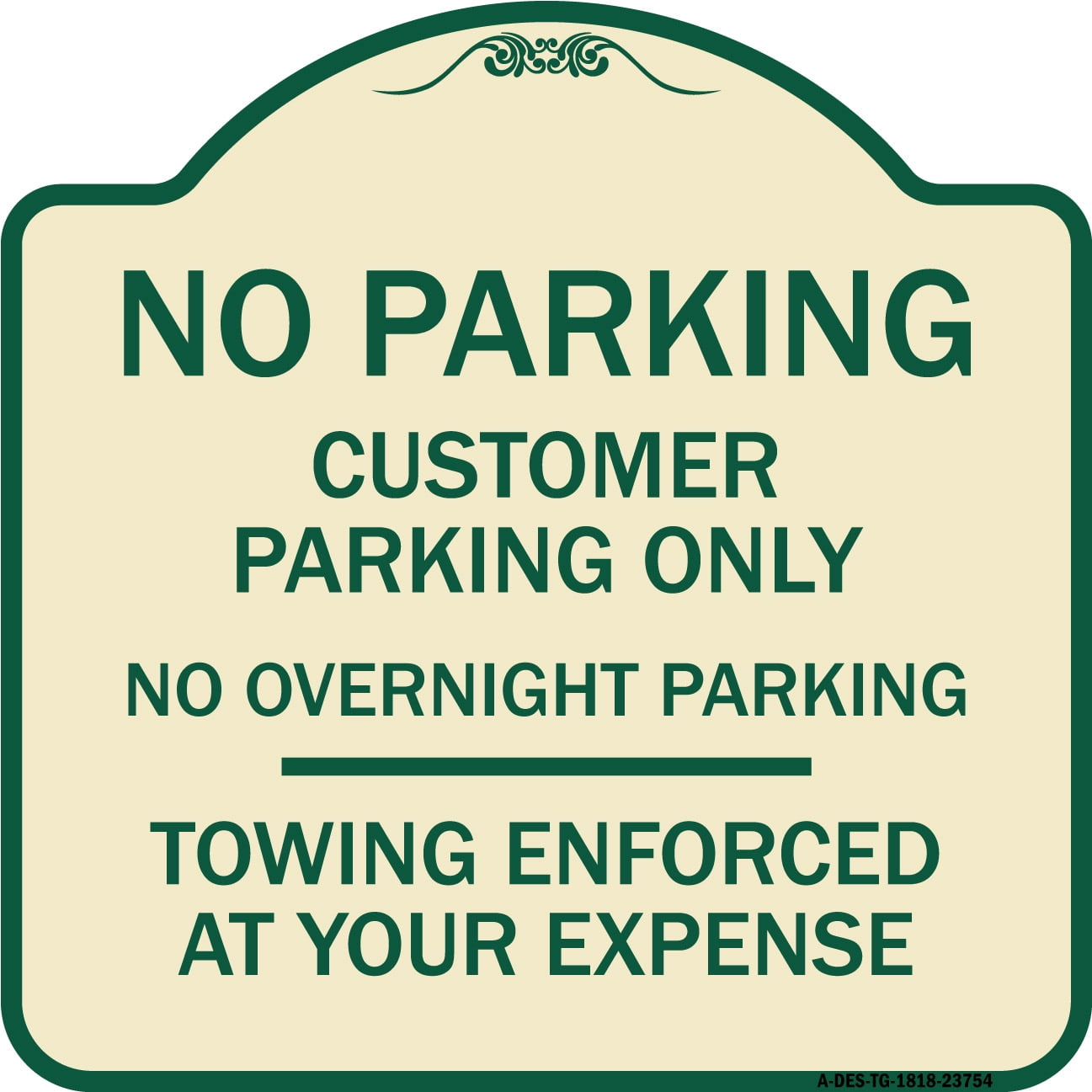 SignMission Designer Series Sign - No Parking Customer Parking Only No ...