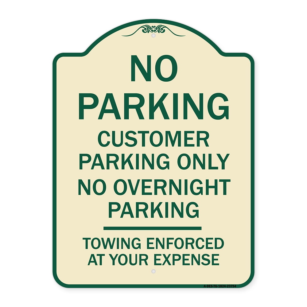 SignMission Designer Series Sign - No Parking Customer Parking Only No ...