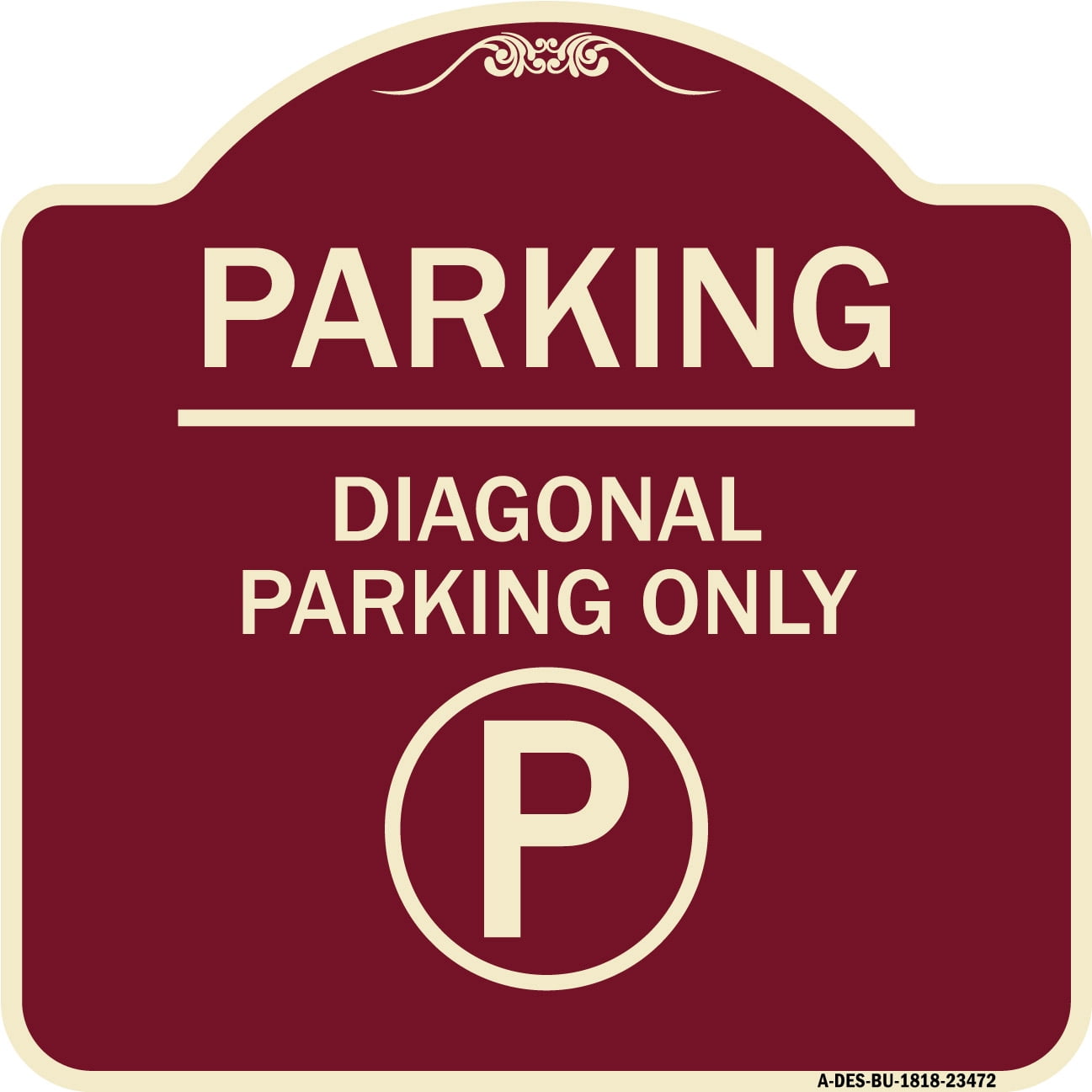 SignMission Designer Series Sign - Parking - Diagonal Parking Only ...