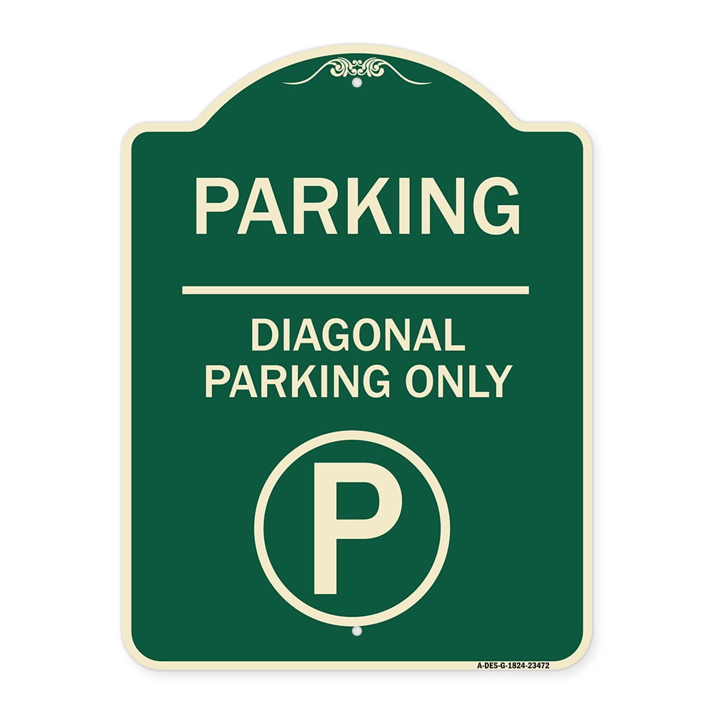 SignMission Designer Series Sign - Parking - Diagonal Parking Only ...