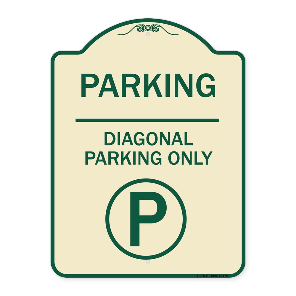 SignMission Designer Series Sign - Parking - Diagonal Parking Only ...