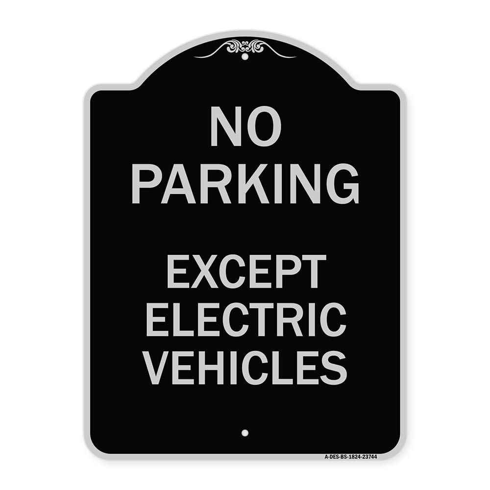 SignMission Designer Series Sign - No Parking Except Electric Vehicles ...