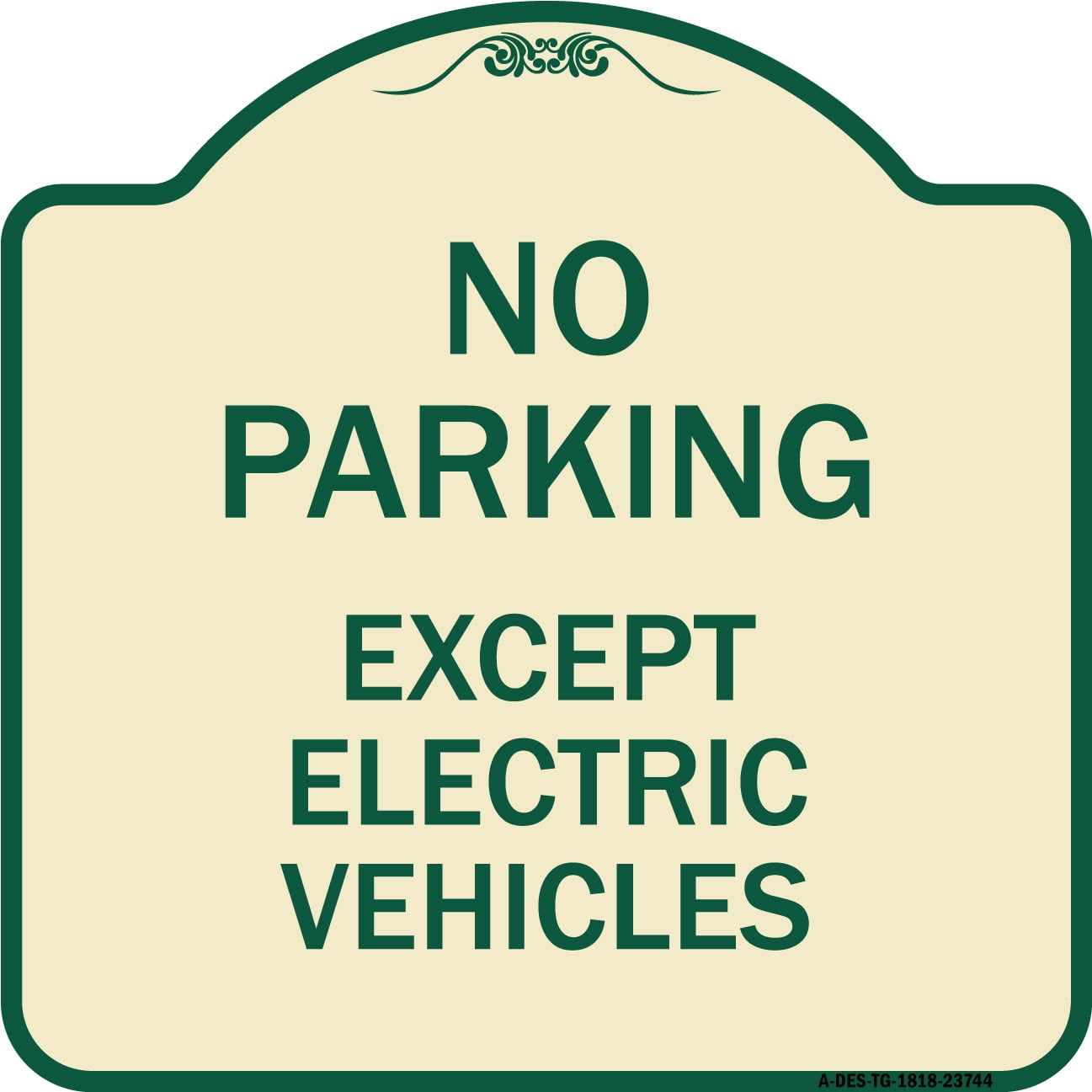 SignMission Designer Series Sign - No Parking Except Electric Vehicles ...
