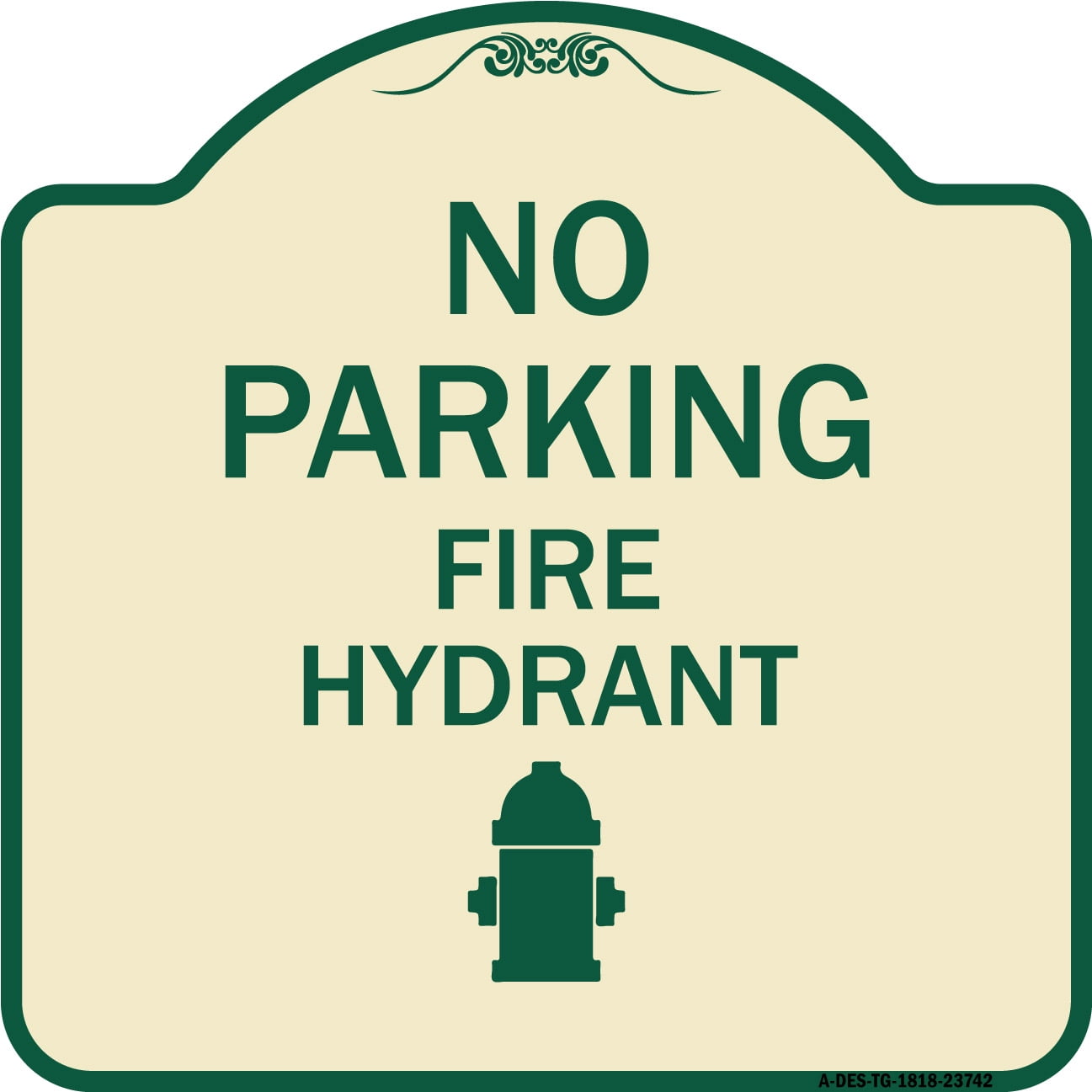 SignMission Designer Series Sign - No Parking Fire Hydrant (With ...