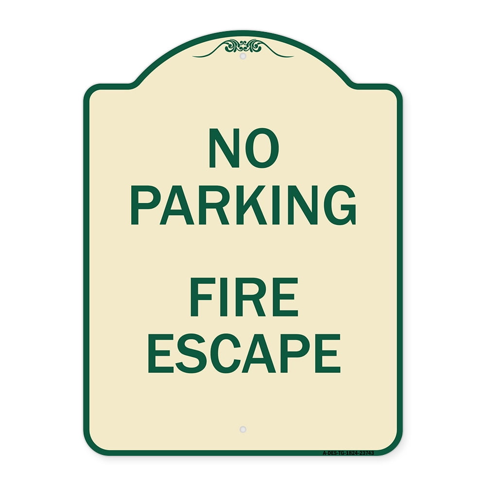 SignMission Designer Series Sign - No Parking Fire Hydrant (With ...