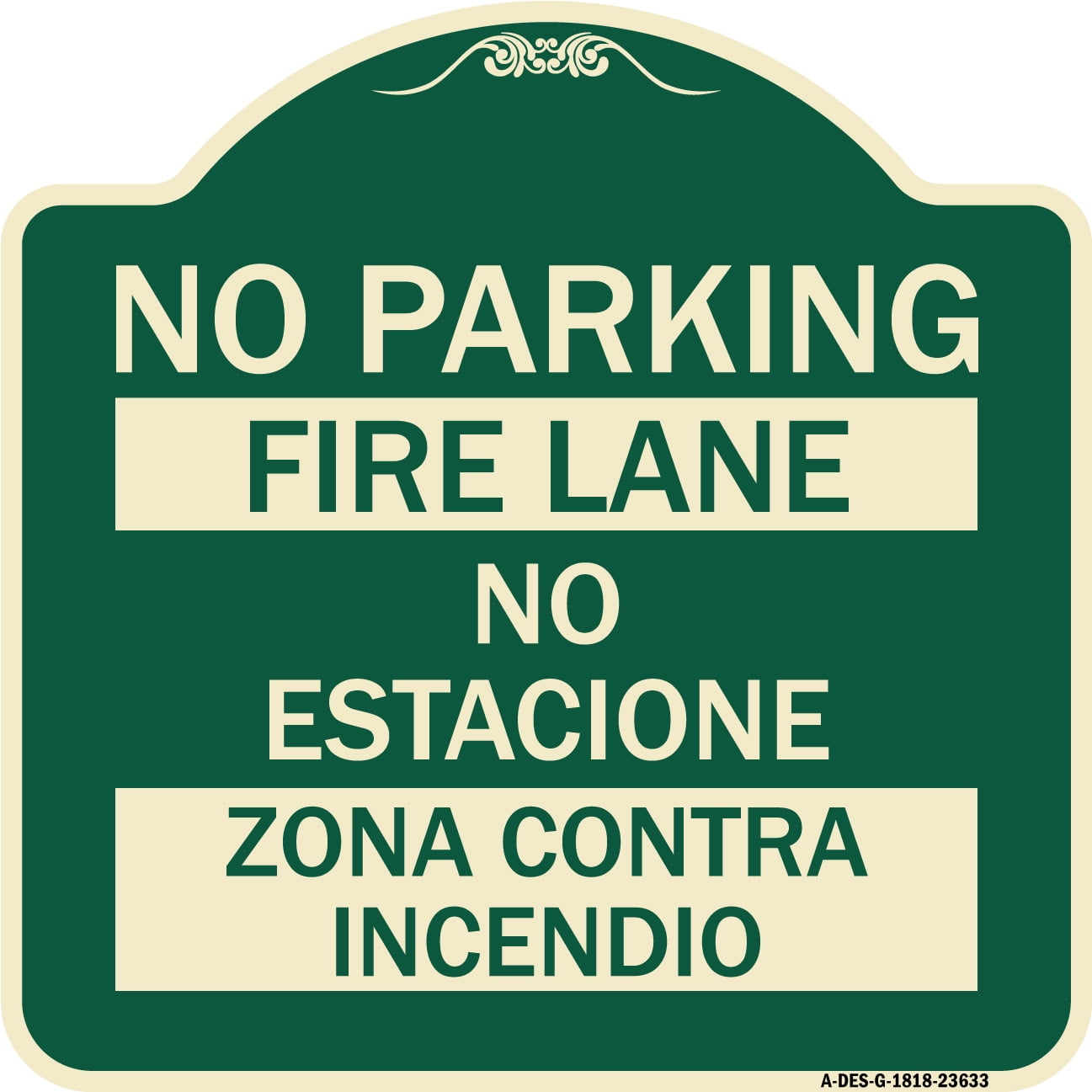 SignMission Designer Series Sign - No Parking - Fire Lane - No ...