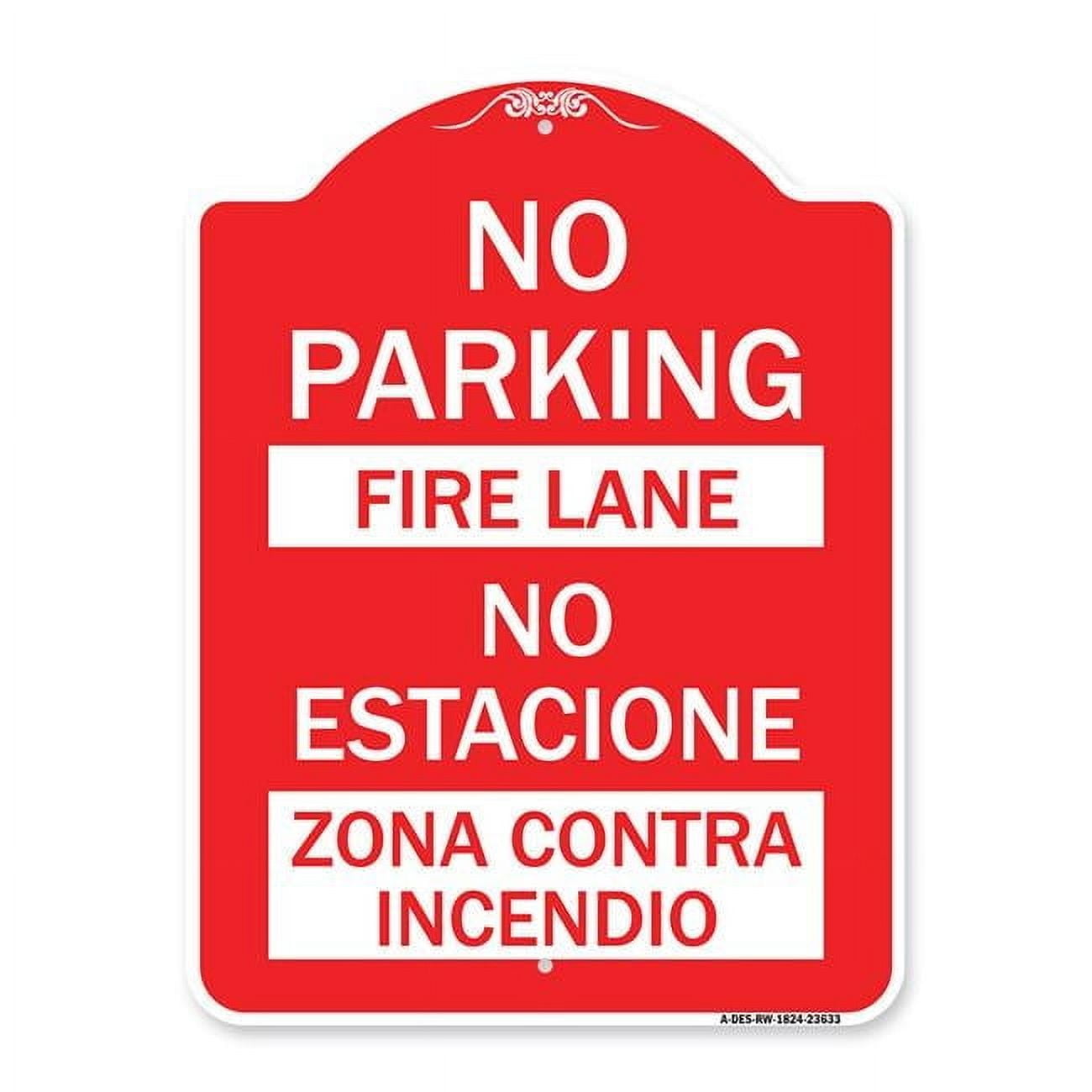 SignMission Designer Series Sign - No Parking - Fire Lane - No ...