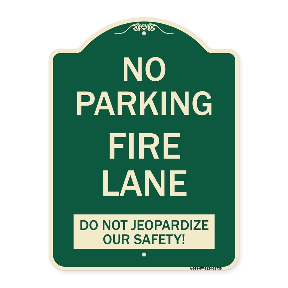 SignMission Designer Series Sign - No Parking Fire Lane - Do Not ...