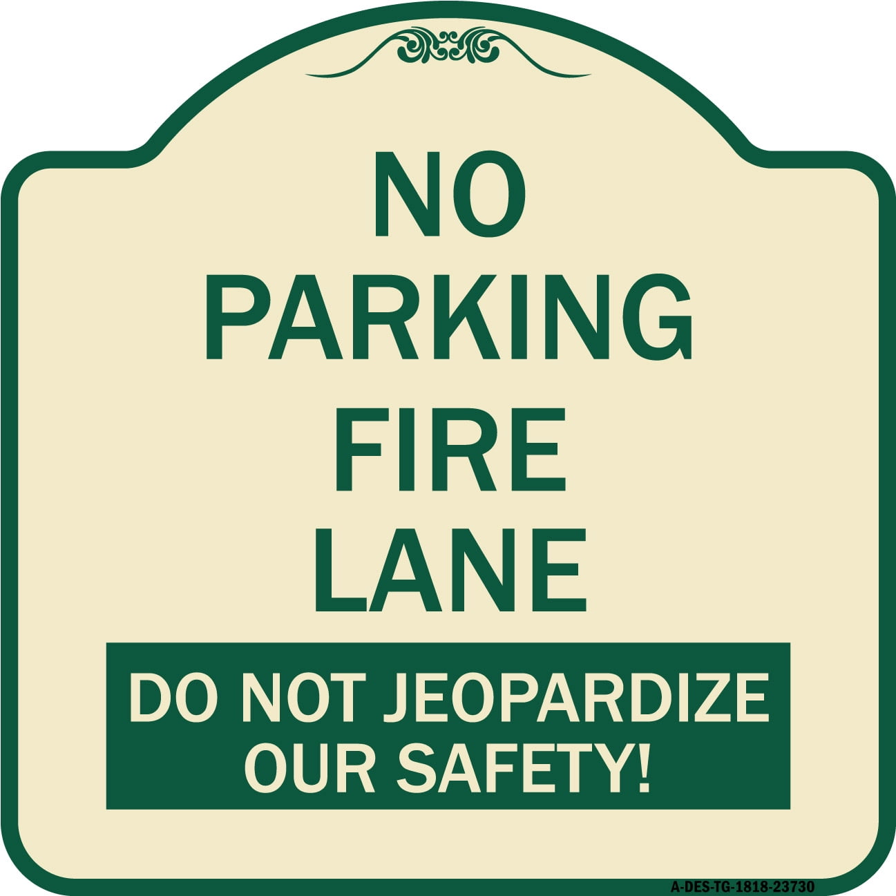 SignMission Designer Series Sign - No Parking Fire Lane - Do Not ...