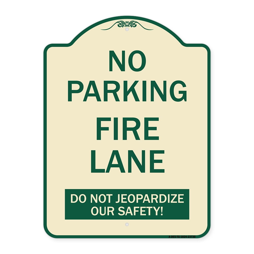 SignMission Designer Series Sign - No Parking Fire Lane - Do Not ...