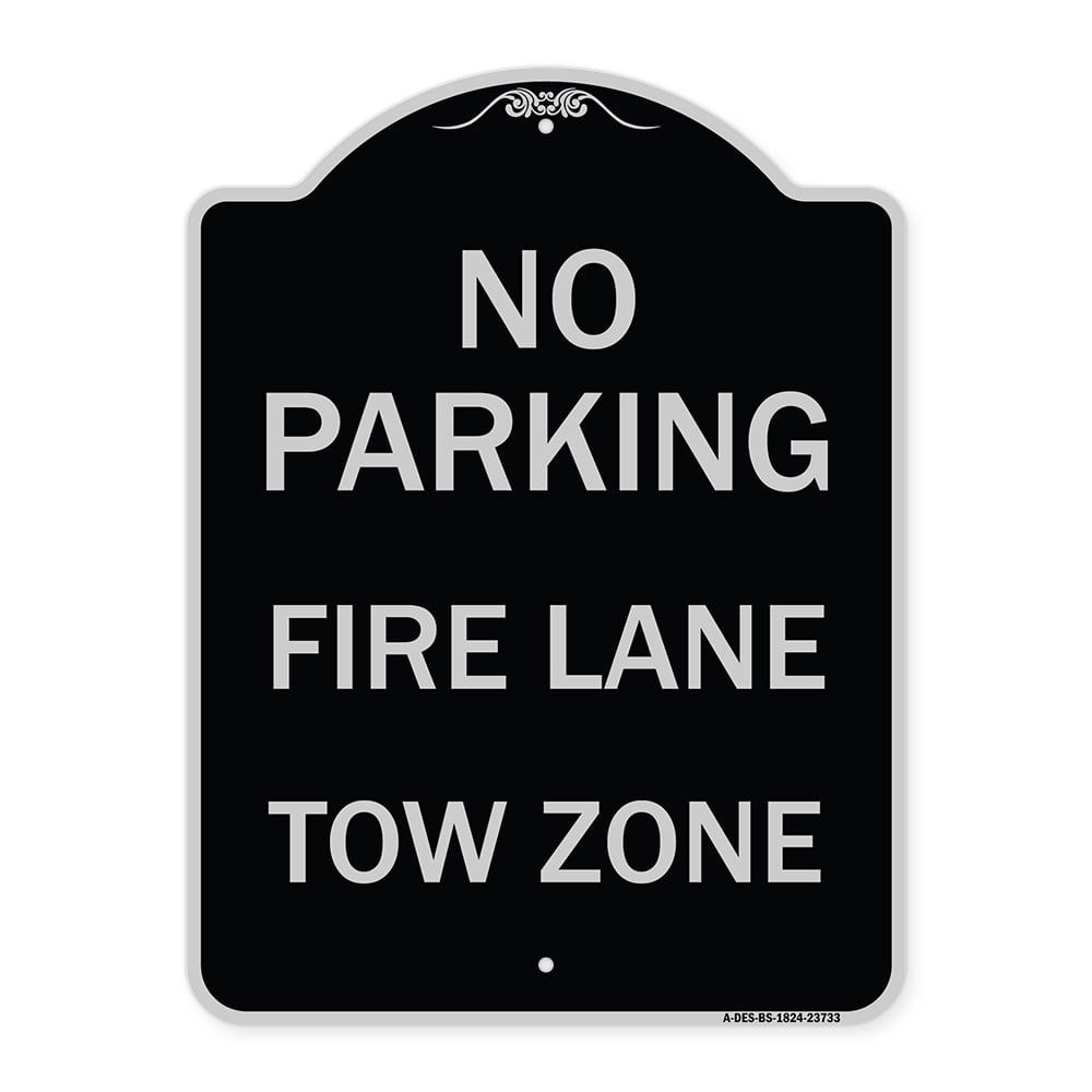 SignMission Designer Series Sign - No Parking Fire Lane Tow Zone (K ...