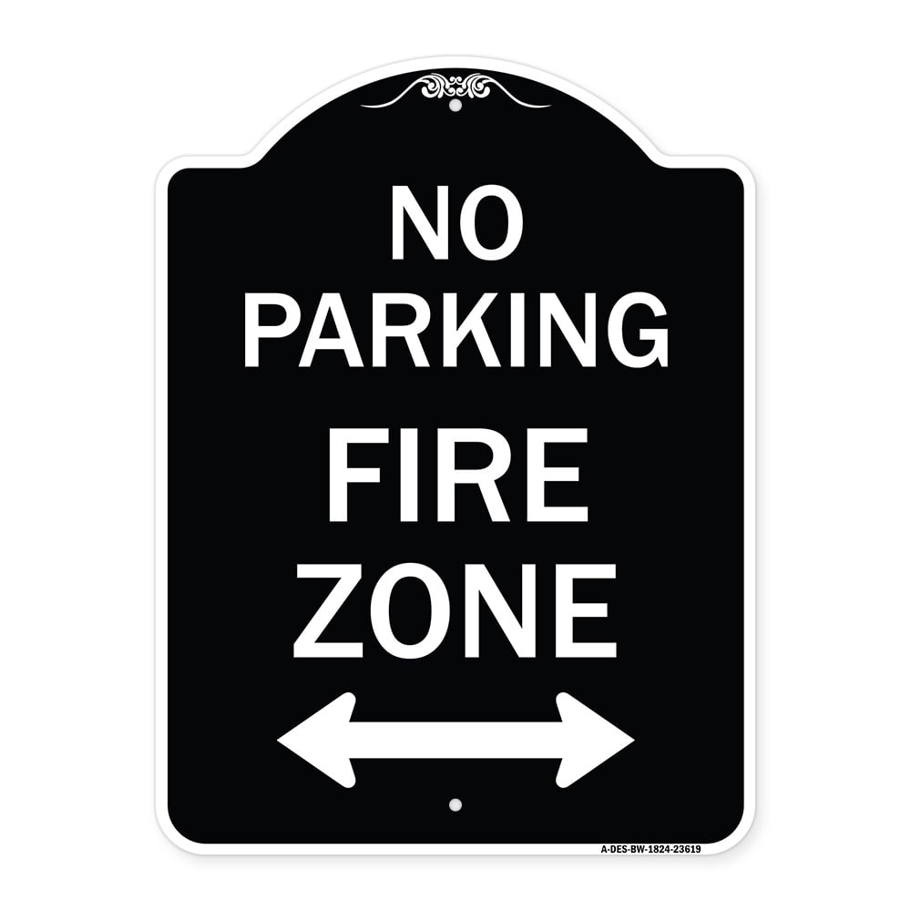 SignMission Designer Series Sign - No Parking Fire Zone with ...