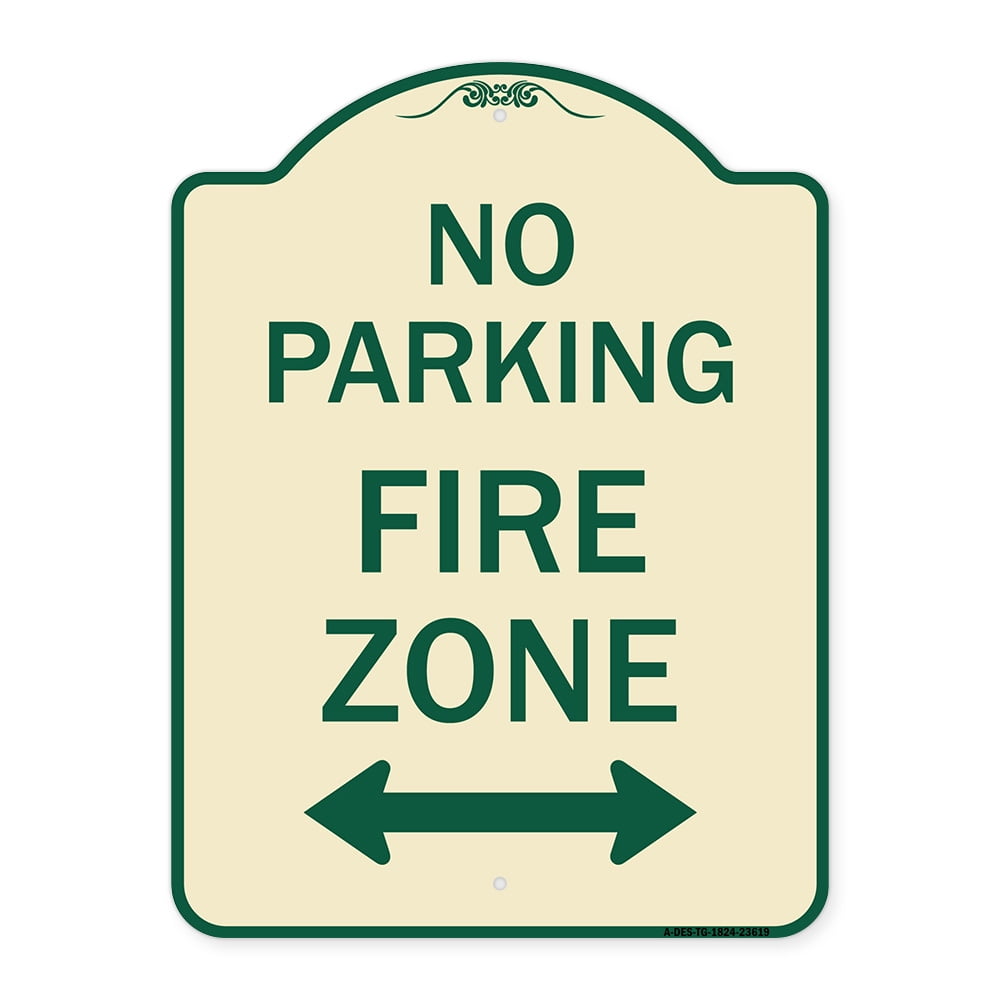 SignMission Designer Series Sign - No Parking Fire Zone with ...