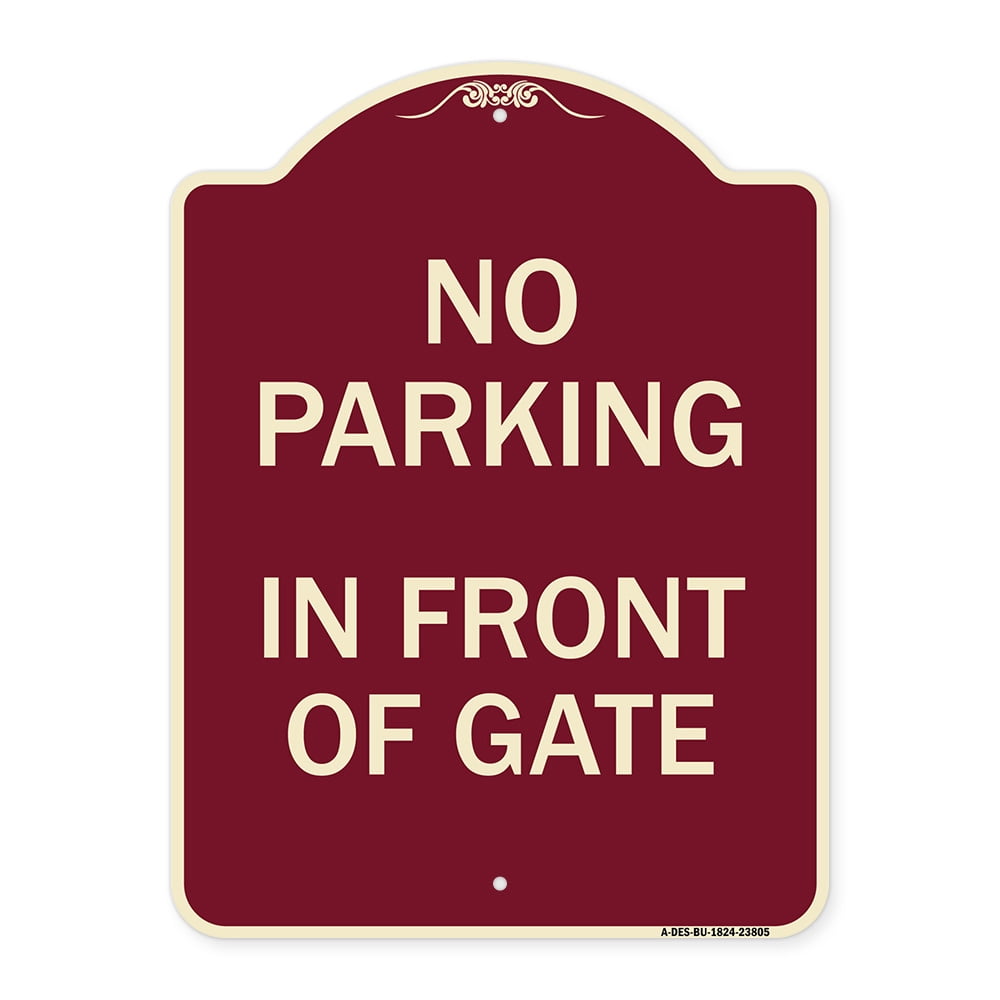 SignMission Designer Series Sign - No Parking - in Front of Gate ...
