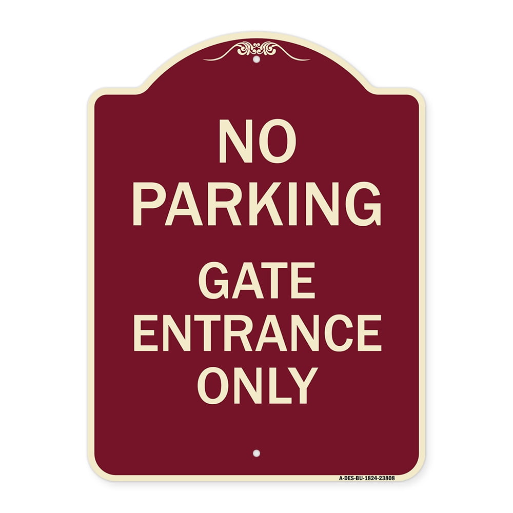 SignMission Designer Series Sign - No Parking - Gate Entrance Only ...