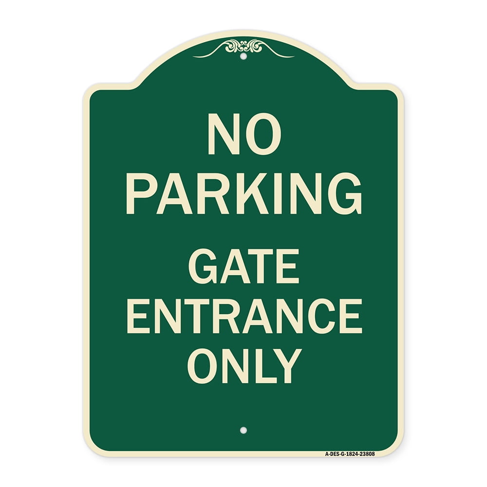SignMission Designer Series Sign - No Parking - Gate Entrance Only ...