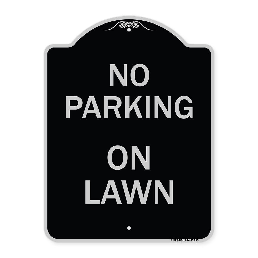 SignMission Designer Series Sign - No Parking on Lawn | Black & Silver ...