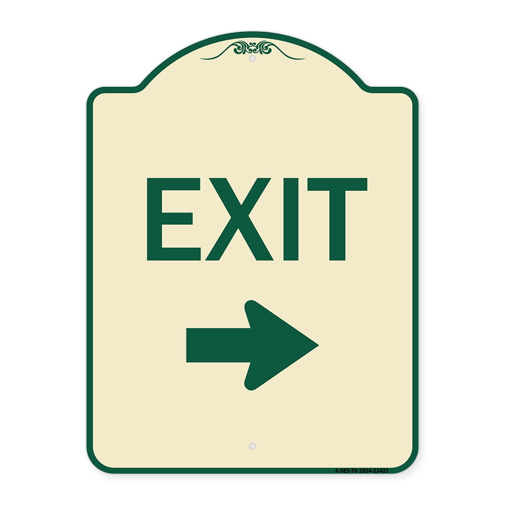 SignMission Designer Series Sign - Parking Lot Sign Exit Sign (Right ...