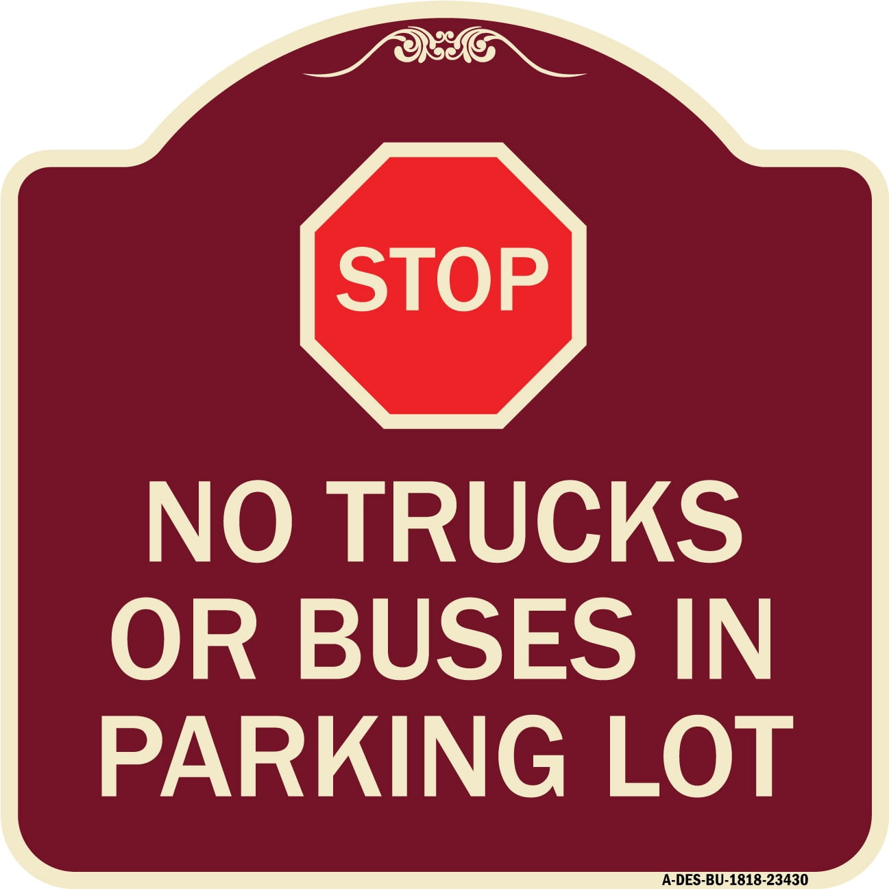 SignMission Designer Series Sign - Parking Lot Rules Sign Stop - No ...