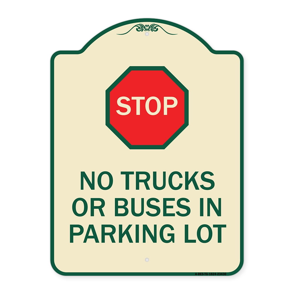 SignMission Designer Series Sign - Parking Lot Rules Sign Stop - No ...