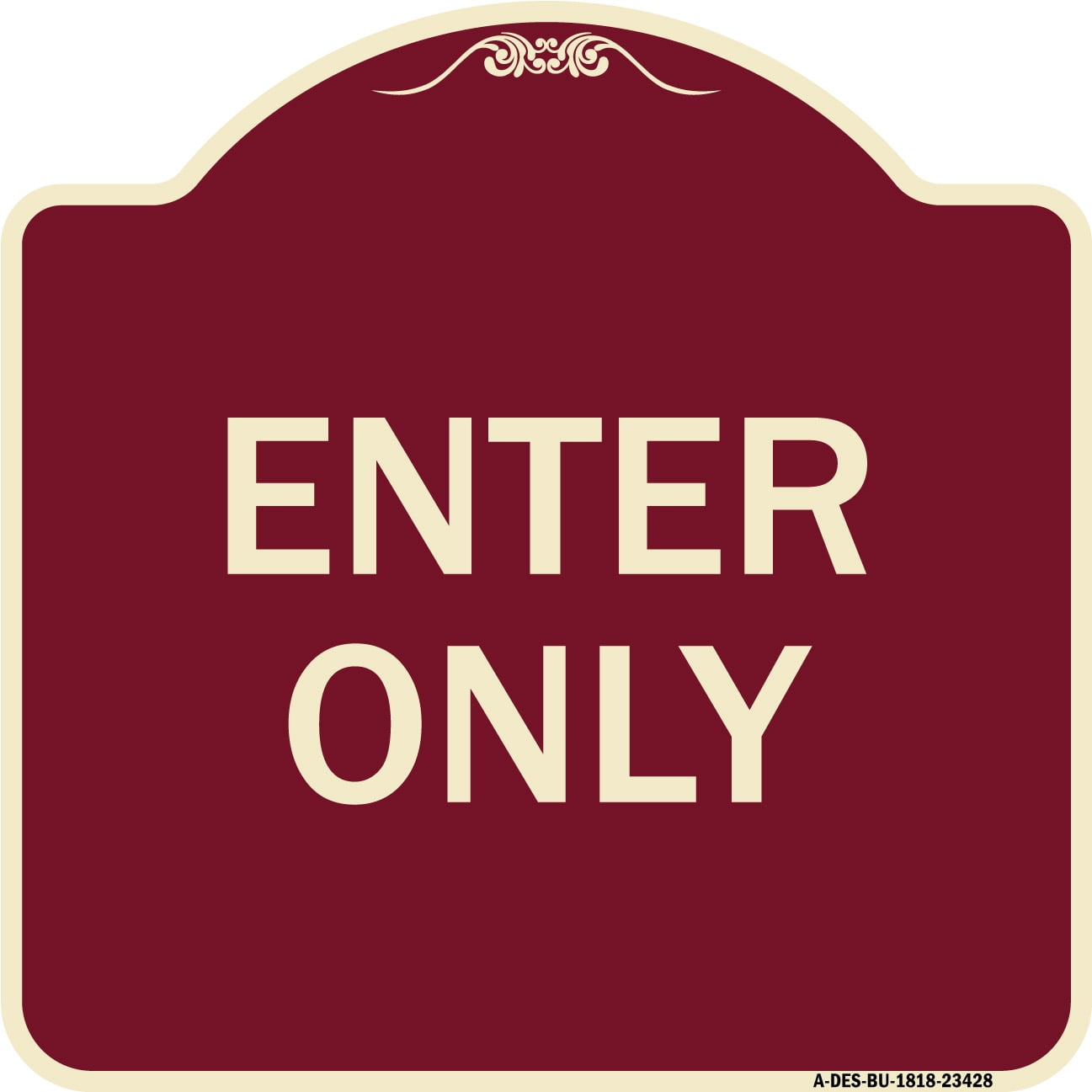 SignMission Designer Series Sign - Parking Lot Sign Enter Only ...