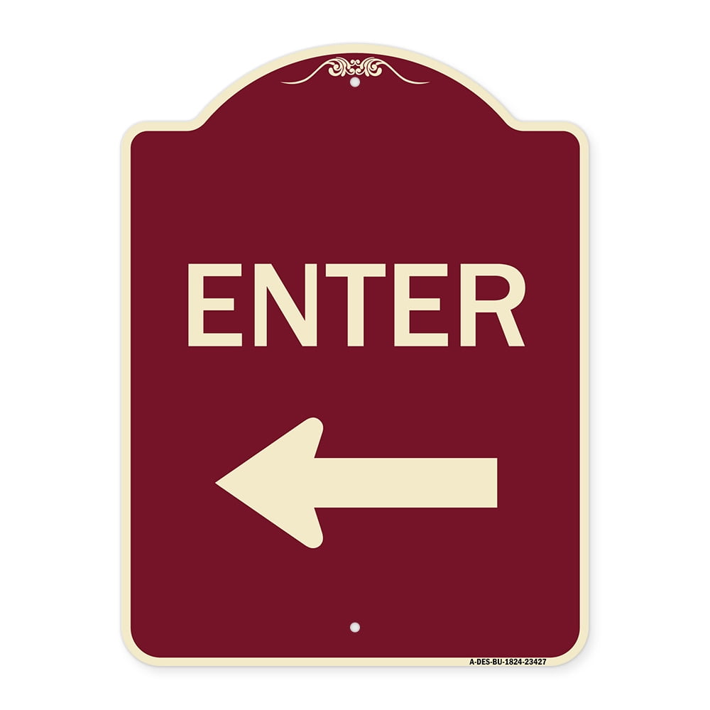 SignMission Designer Series Sign - Parking Lot Sign Enter Sign (Left ...