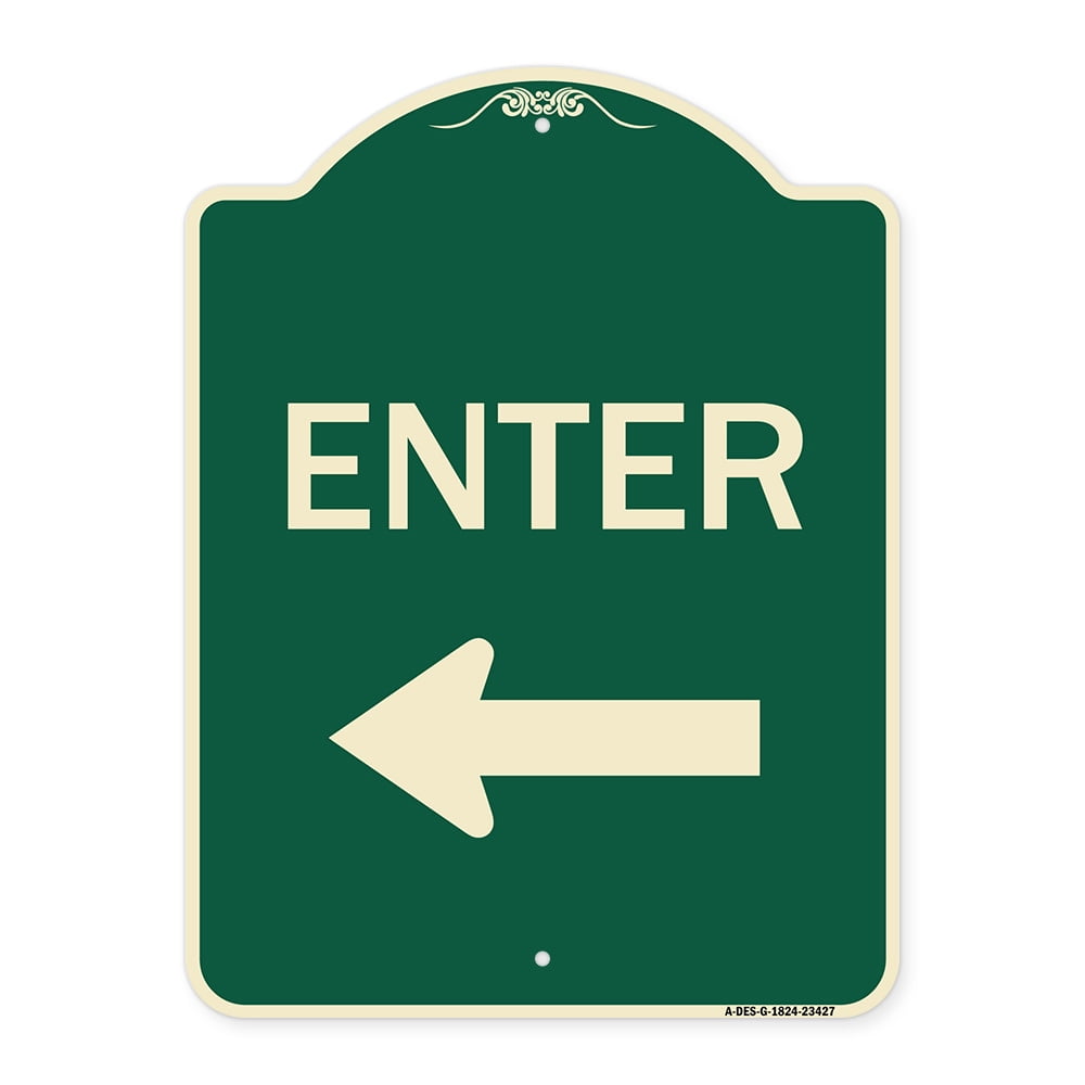 SignMission Designer Series Sign - Parking Lot Sign Enter Sign (Left ...