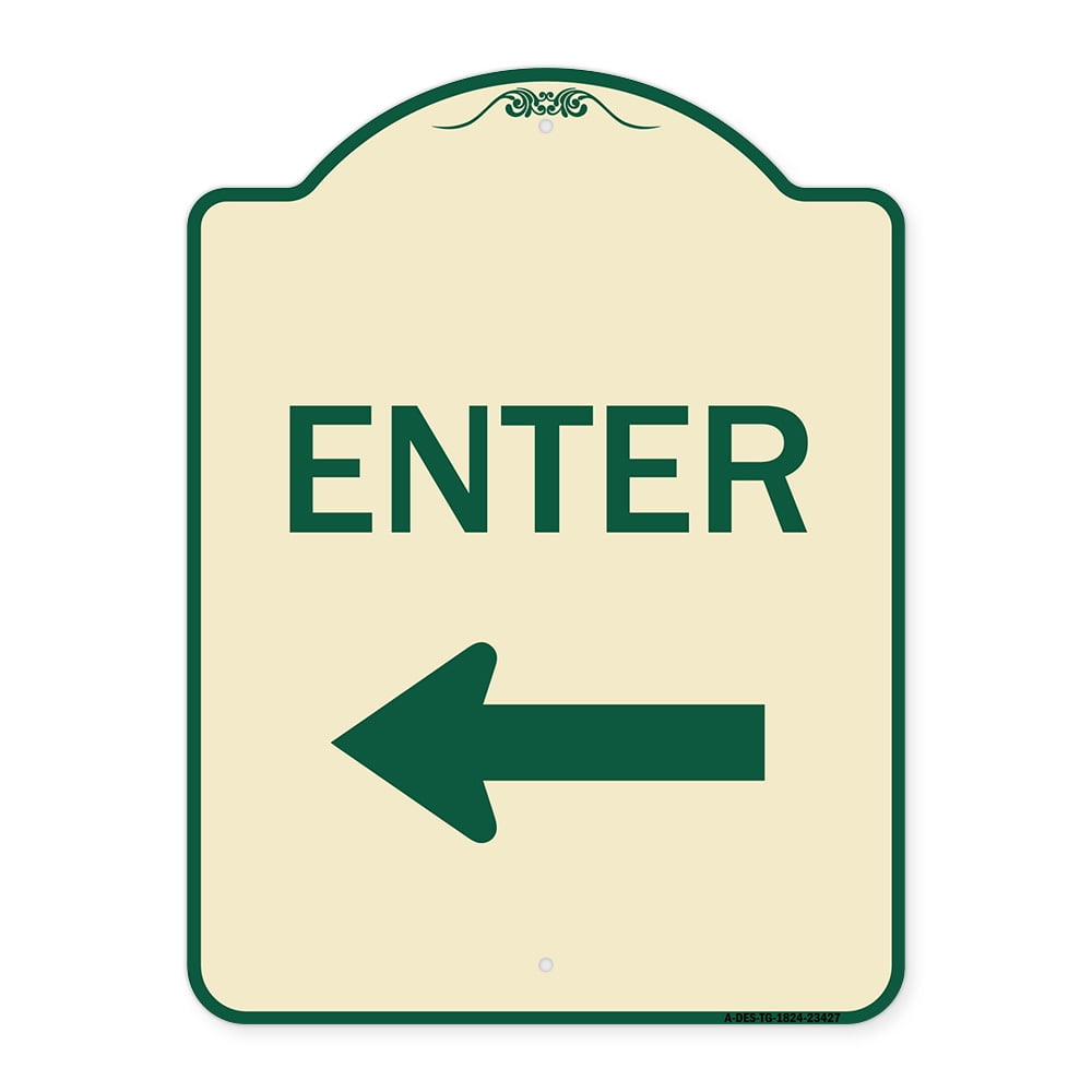 SignMission Designer Series Sign - Parking Lot Sign Enter Sign (Left ...