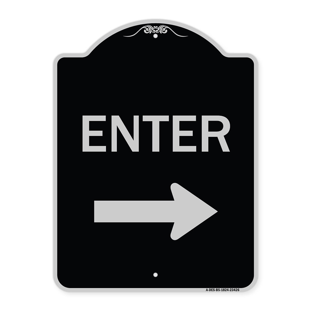 SignMission Designer Series Sign - Parking Lot Sign Enter Sign (Right ...