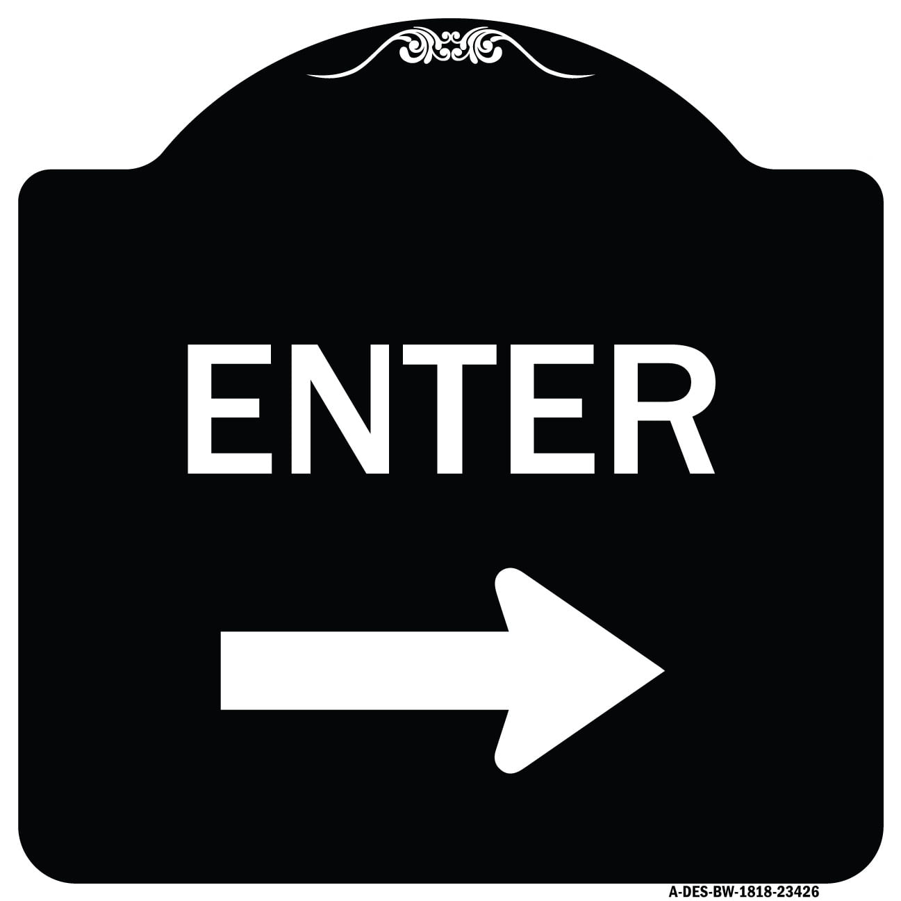SignMission Designer Series Sign - Parking Lot Sign Enter Sign (Right ...