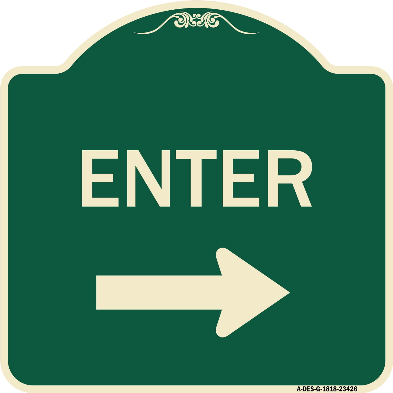 SignMission Designer Series Sign - Parking Lot Sign Enter Sign (Right ...