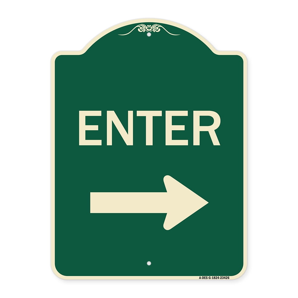 SignMission Designer Series Sign - Parking Lot Sign Enter Sign (Right ...