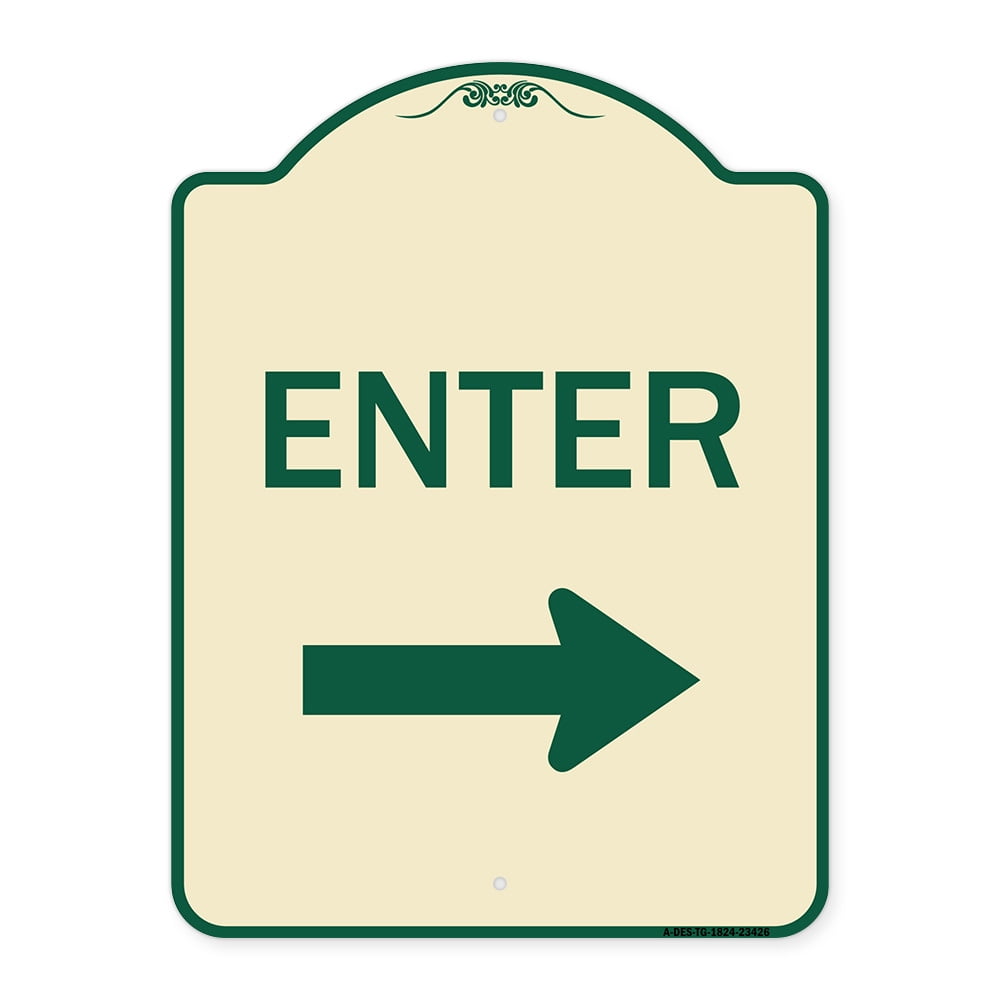 SignMission Designer Series Sign - Parking Lot Sign Enter Sign (Right ...