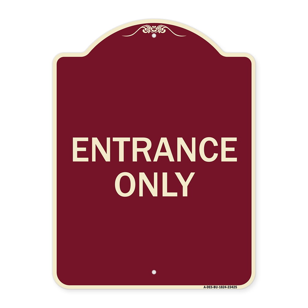 SignMission Designer Series Sign - Parking Lot Sign Entrance Only ...