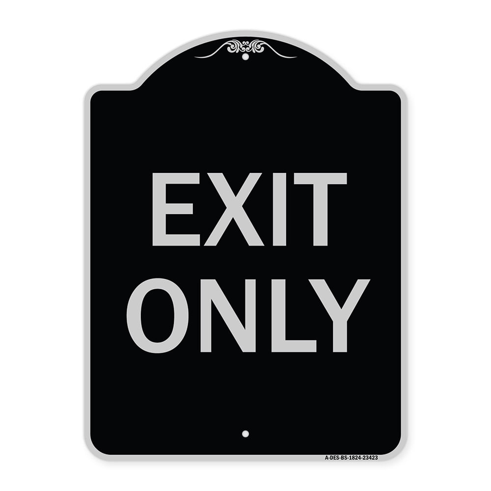 SignMission Designer Series Sign - Parking Lot Sign Exit Only | Black ...