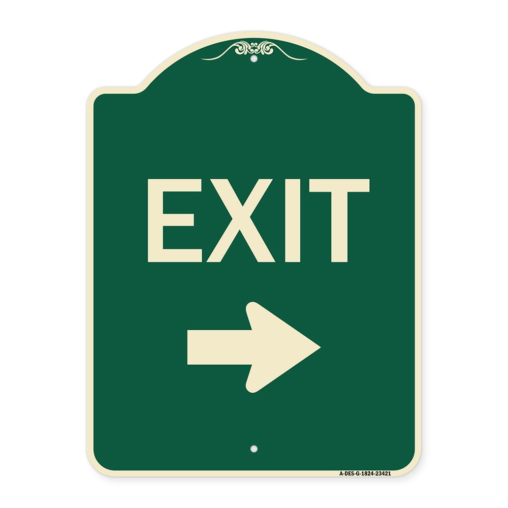SignMission Designer Series Sign - Parking Lot Sign Exit Sign (Right ...