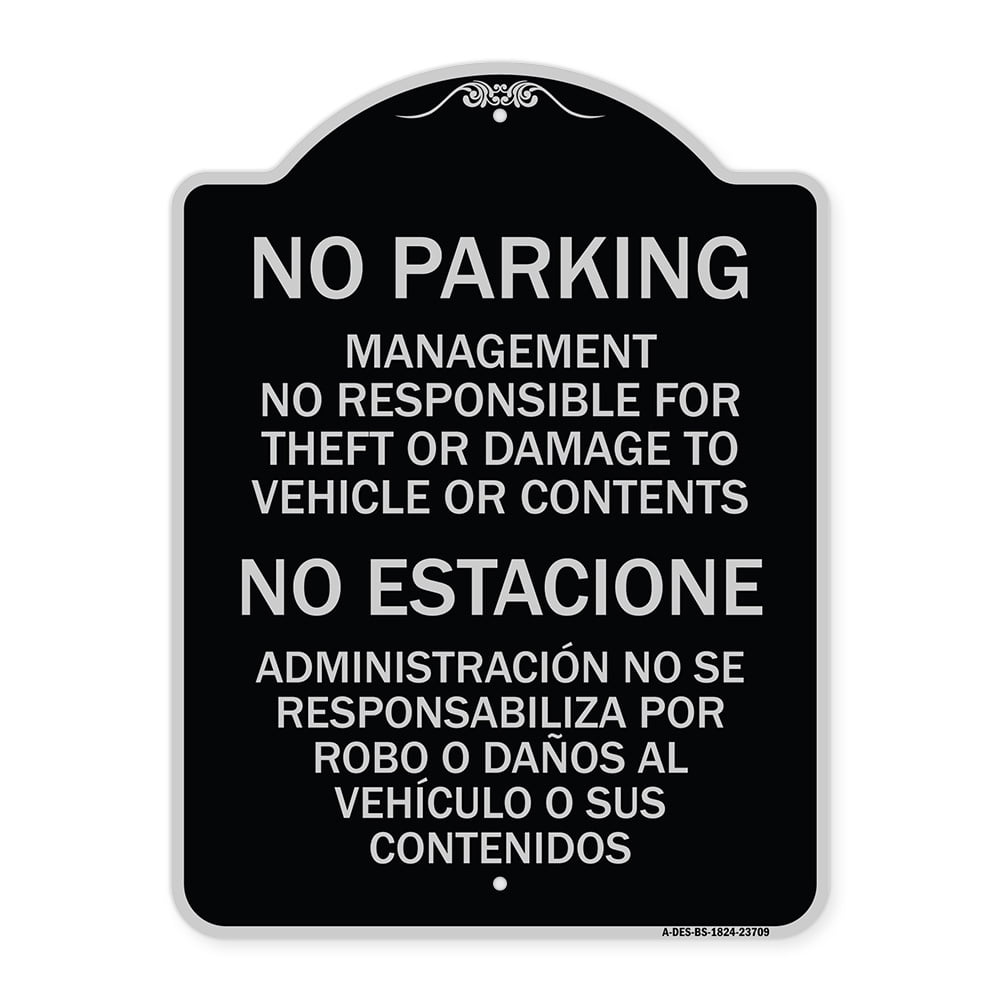SignMission Designer Series Sign - No Parking Management Not ...