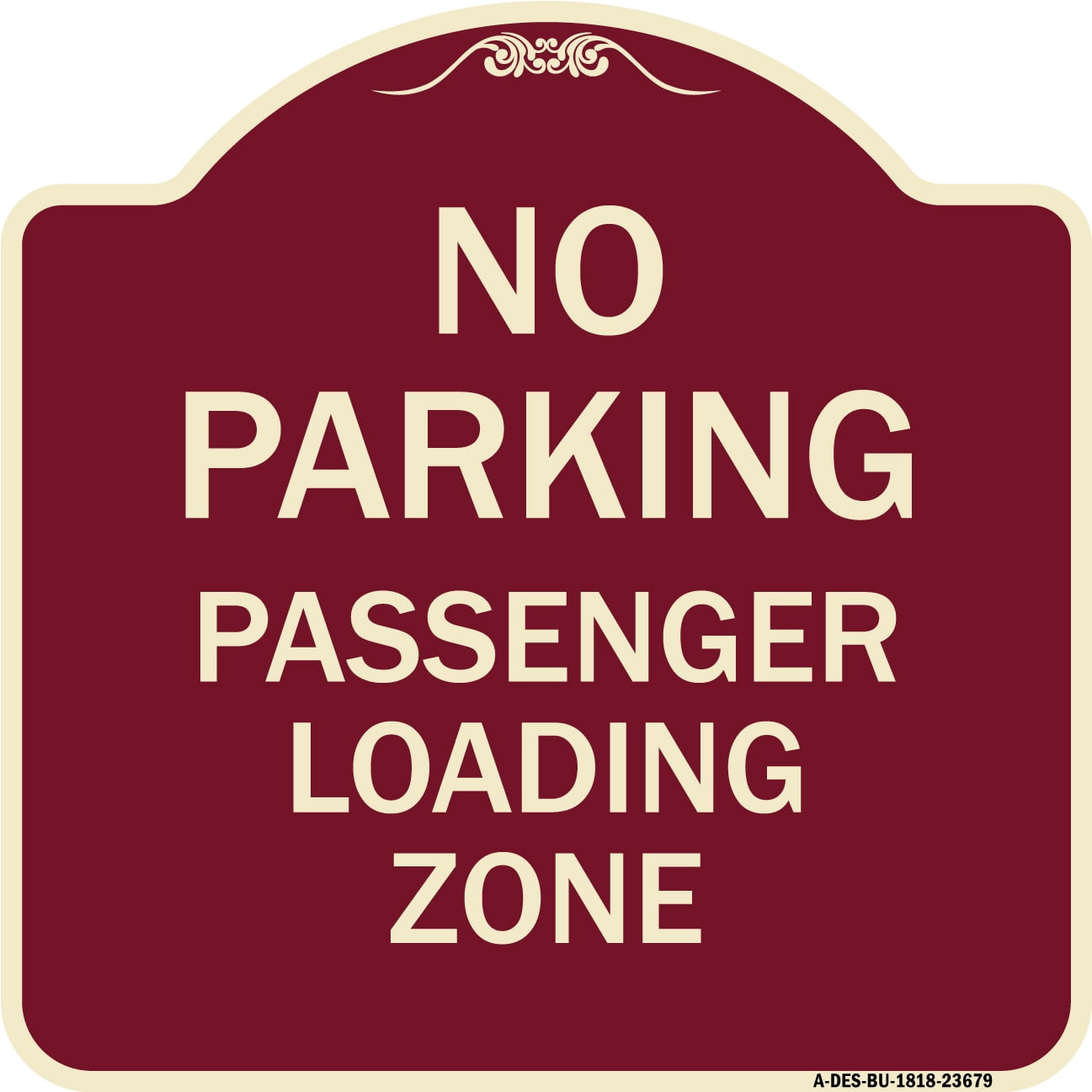 SignMission Designer Series Sign - No Parking Passenger Loading Zone ...