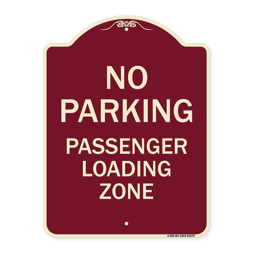 SignMission Designer Series Sign - No Parking Passenger Loading Zone ...