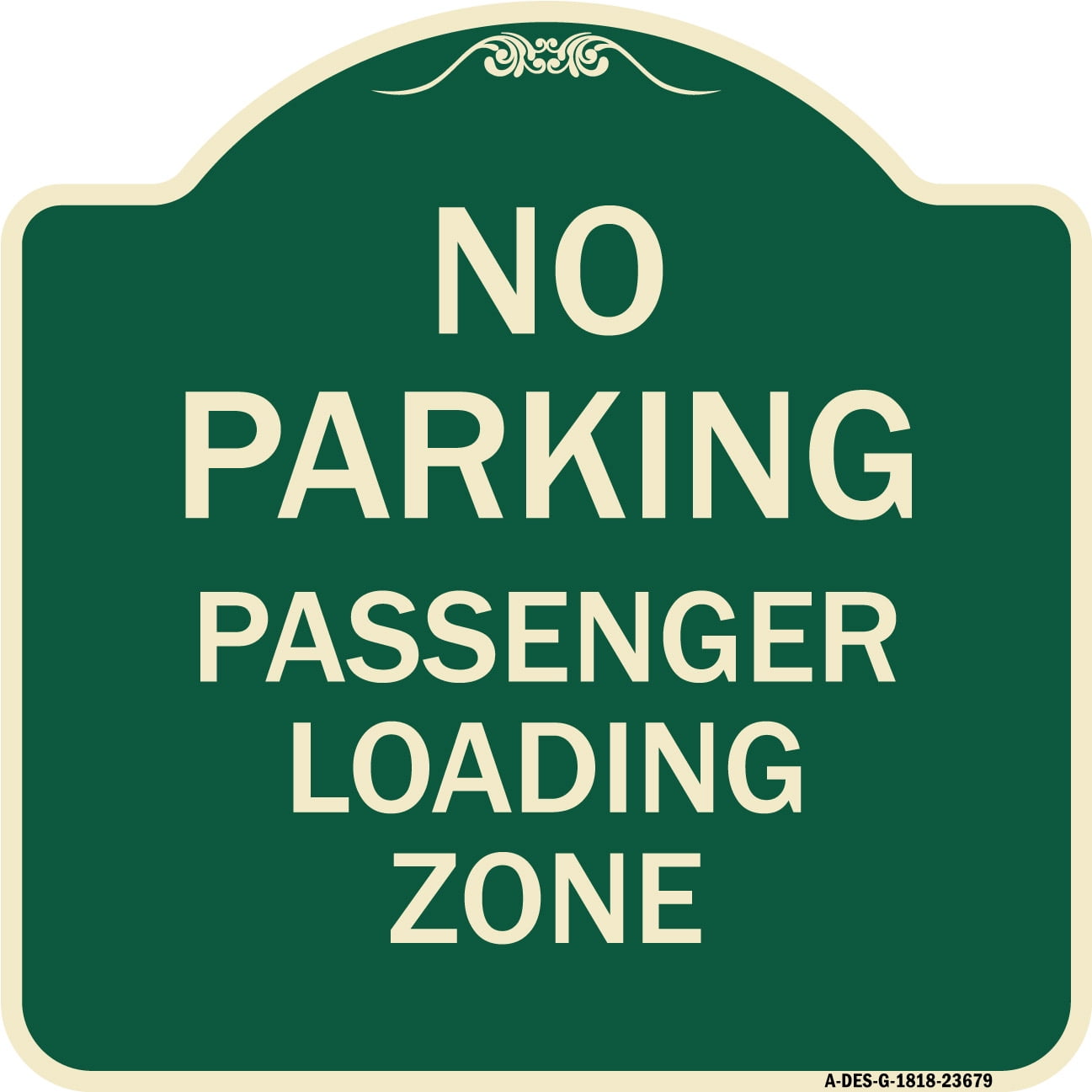 SignMission Designer Series Sign - No Parking Passenger Loading Zone ...