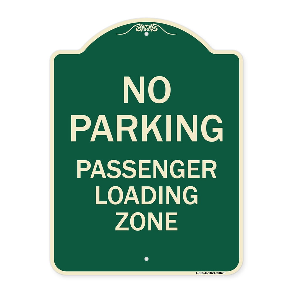 SignMission Designer Series Sign - No Parking Passenger Loading Zone ...