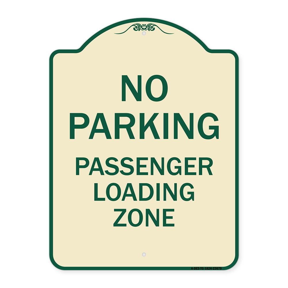 SignMission Designer Series Sign - No Parking Passenger Loading Zone ...
