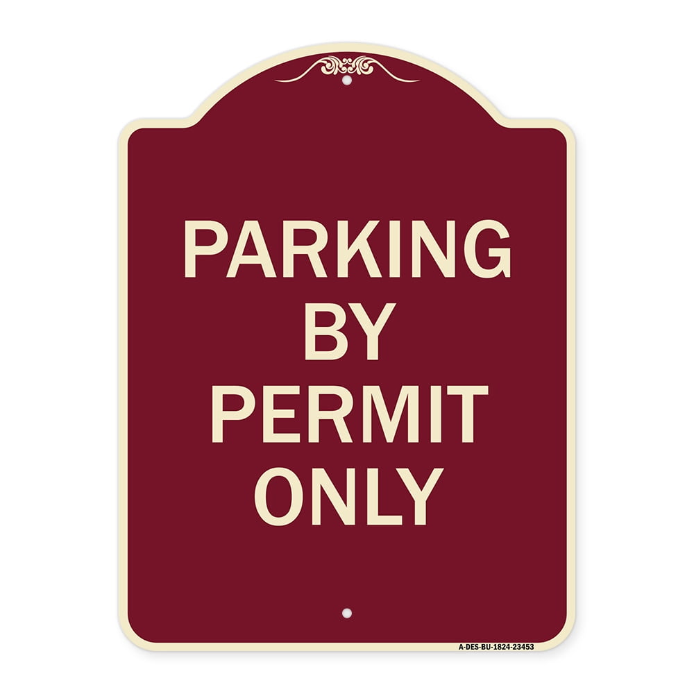 SignMission Designer Series Sign - Parking by Permit Only | Burgundy 18 ...