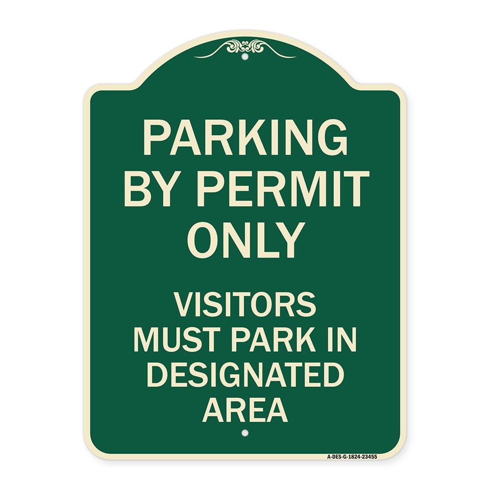 SignMission Designer Series Sign - Parking by Permit Only Visitors Must ...