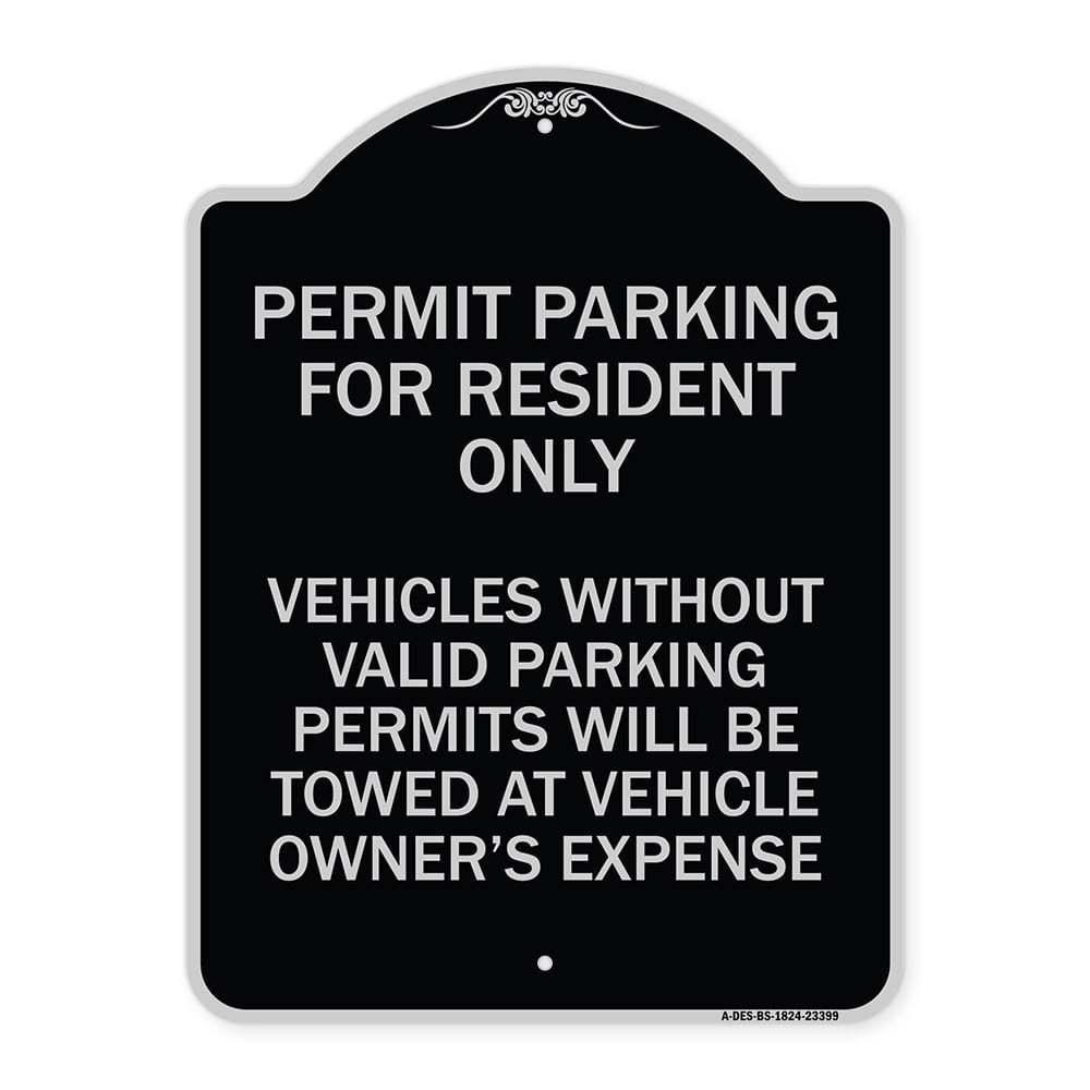 SignMission Designer Series Sign - Parking Permit Sign Permit Parking ...