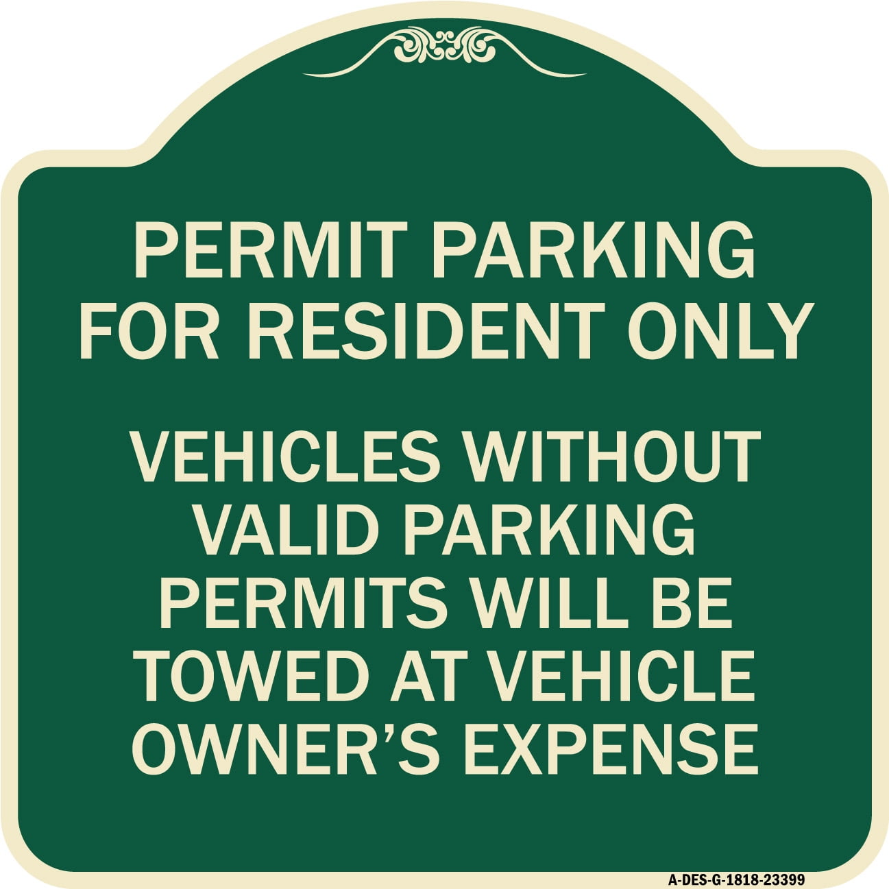 SignMission Designer Series Sign - Parking Permit Sign Permit Parking ...