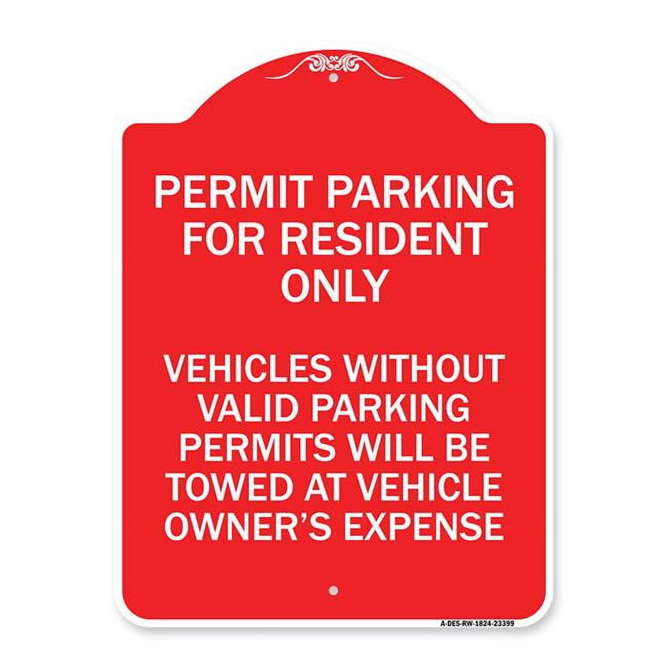SignMission Designer Series Sign - Parking Permit Sign Permit Parking ...