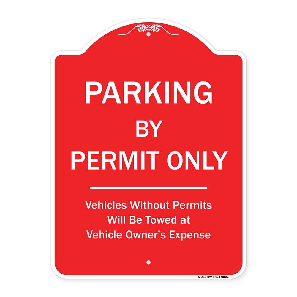 SignMission Designer Series Sign - Parking By Permit Only Vehicles ...
