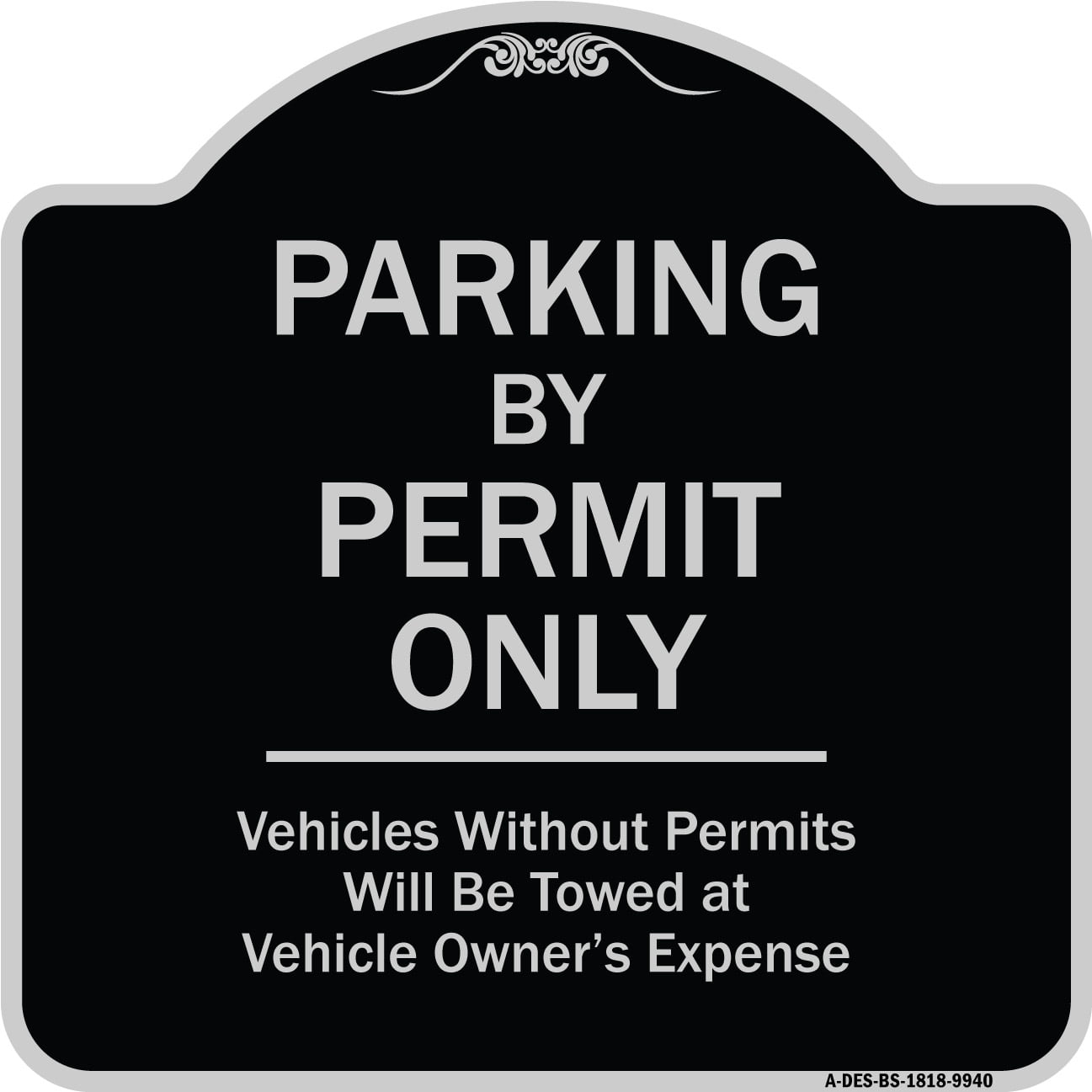 SignMission Designer Series Sign - Parking By Permit Only Vehicles ...